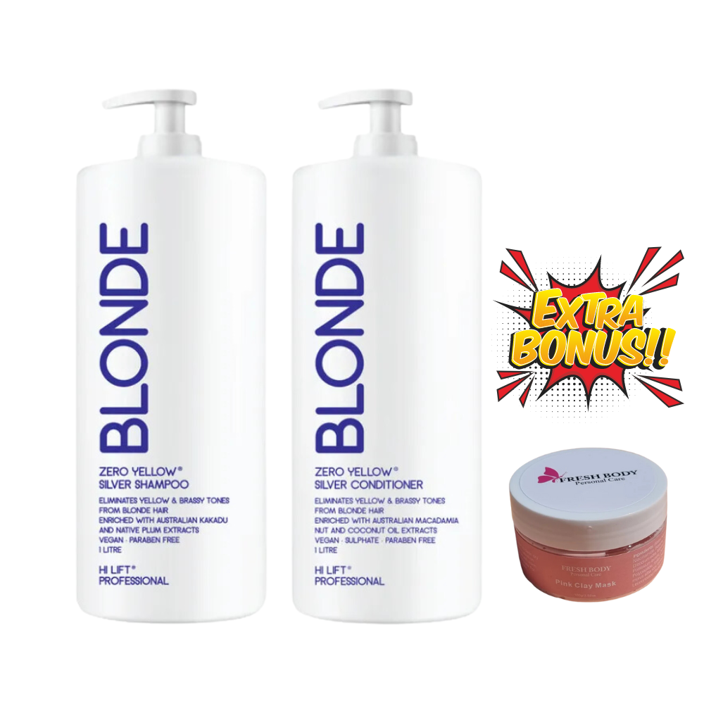 Hi Lift Blonde Zero Yellow Silver Shampoo and Conditioner 1 LITRE DUO ...