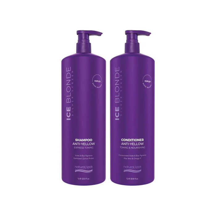 Natural Look Silver Screen Ice Blonde Shampoo & Conditioner 1 Lt Bundl ...
